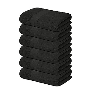 SOFTEX Linen 6-Pack Grey 24x48 Bath Towels Soft, Plush, Quick Dry, Absorbent, Premium Quality, Ultimate Comfort, Spa Experience, Home (100% Cotton)