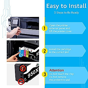 Palmtree Remanufactured Ink Cartridge Replacement for HP 950XL 950 XL 951XL 951 XL for OfficeJet Pro 8610 8600 8620 8625 8630 8100 8615 8640 8660 251dw 276dw Printer Ink Cartridge (4 Combo Pack)