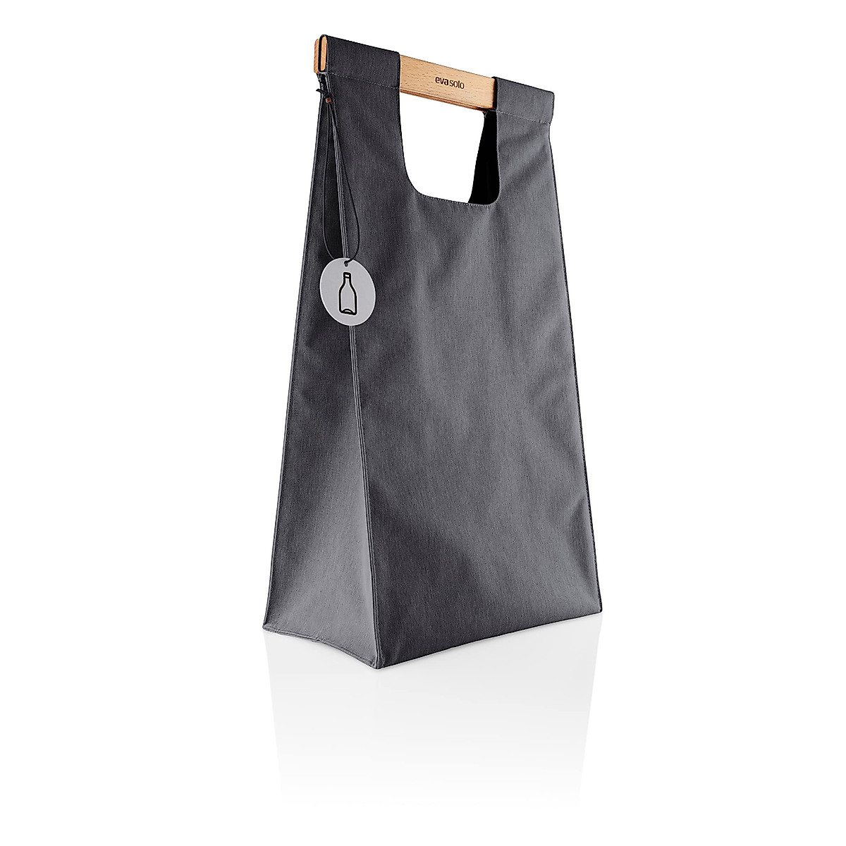 Eva Solo | Waste Separation Bag 7.4 Gallon (28 litres) | Beechwood Handles with Magnet Closure | Robust Stable Waste Separation Bag | Dark Grey
