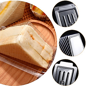 Cabilock 50pcs Sandwich Packing Boxes Food Containers Clear Sandwich Case Sandwich Triangle Boxes Take Out Containers for Sandwich Cake Dessert,Hamburger
