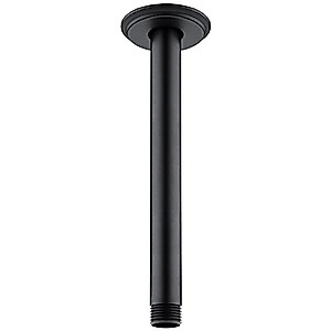 Anpean 8 Inch Shower Arm and Flange Matte Black, Ceiling Mounted Shower Arm for Rain Shower Head