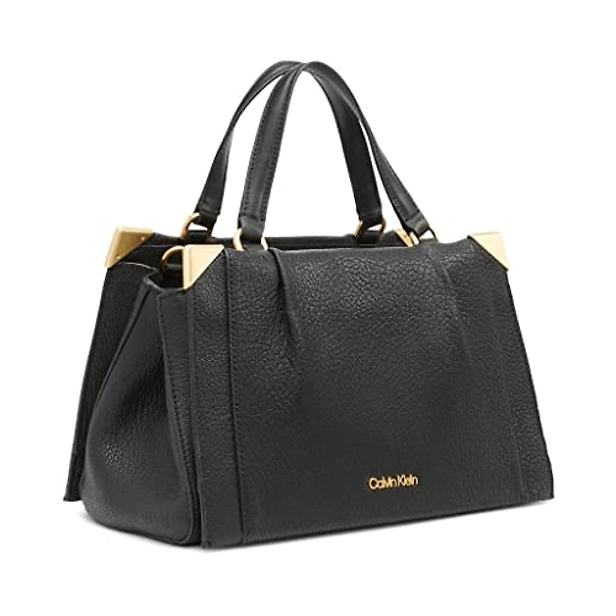 Calvin Klein Fern Triple Compartment Satchel, Black/Gold