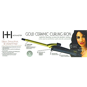 Hot and Hotter Gold Ceramic Curling Iron 1/4'' Barrel Size …