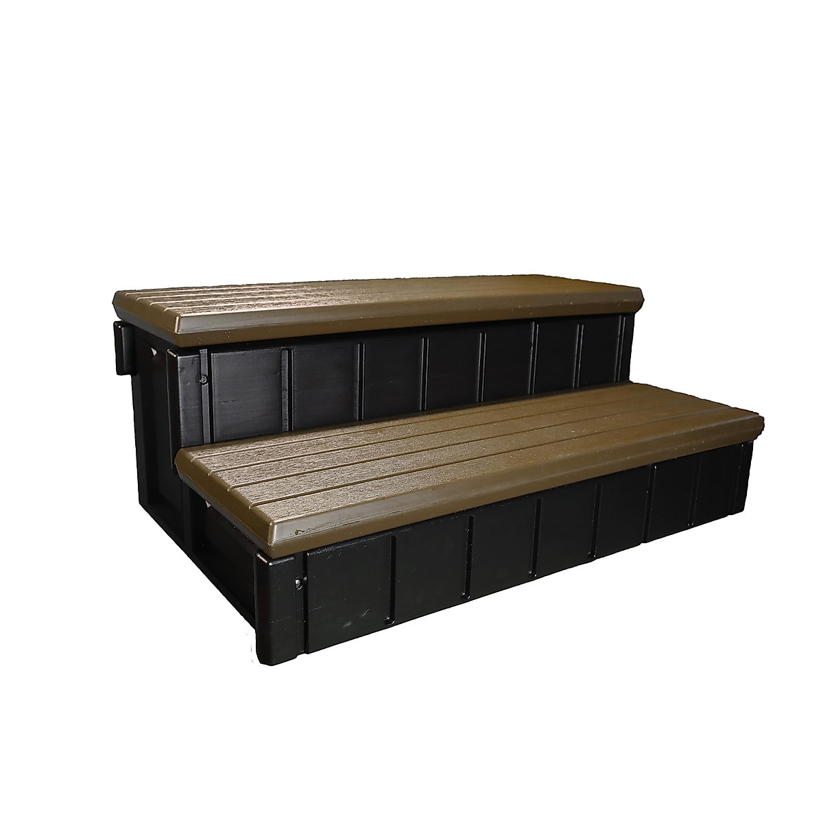 Confer Plastics Two Tier 36" Wide Deluxe Hot Tub Step. Non-Skid Spa Steps, Easy Installation, Sturdy, Long Lasting Upgrade to Your Space. Proudly Made in USA. - Portabello
