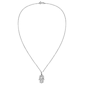 AeraVida Hamsa or Hand of God with the Star of David .925 Sterling Silver Pendant Necklace | Jewish Star of David in Hamsa Hand Pendant | Jewelry Gift