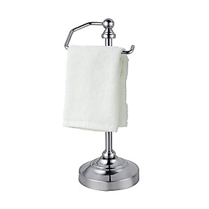 SunnyPoint Deluxe Free Standing Heavy Weighted Countertop Fingertip Towel Holder Stand (Satin Nickle)