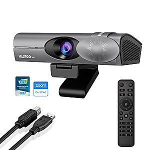 NexiGo Iris, 4K AI Webcam with 1/1.8" Sony_Sensor, Onboard Flash Memory, HDR, PiP, DSLR-Style Control, Auto Framing/Tracking with Flexible FOV, Noise-Canceling Mics, for Zoom/Teams/OBS and More