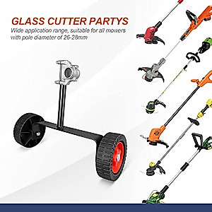 STELLALYRE Adjustable Support Wheels Auxiliary Wheels 26mm(1 inch) and 28mm(1.1inch) for Weed Trimmer Grass Cutter Parts Gas String Trimmer Petrol/Electric Brushcutter Strimmer