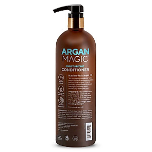Argan Magic Moisturizing Conditioner - Detangle, Hydrate, and Repair Dry and Chemically-Damaged Hair Types | Nutrient-Rich | Made in the USA, Paraben Free, Cruelty Free (32 oz)