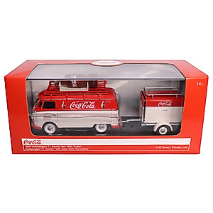 1:43 Coca-Cola 1960 Volkswagen Kombi T1 with Trailer - Motor City Classics