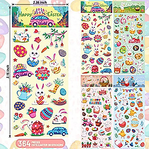 Easter Puffy Stickers for Kids, 180Pcs Cute Easter 3D Stickers for Scrapbooking DIY Phone Diary, Including Rabbit, Egg, Carrots, Chicke and More