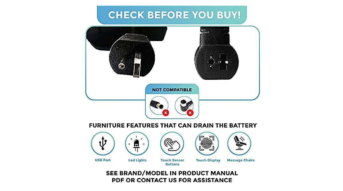 Blue Cactus Universal Battery Pack for Reclining Furniture