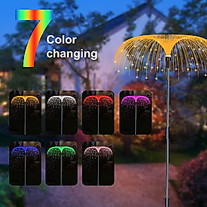 jar-owl Solar Garden Outdoor Lights, 5 Pack Multiple Color Switching, Upgraded Model Decorative Waterproof Jellyfish Light for Patio, Garden, Path, Holiday