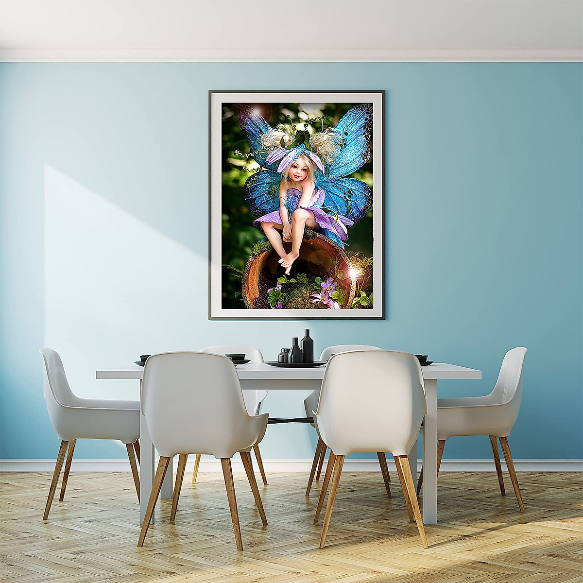 FEGAGA 5D Diamond Painting Cartoon Character Angel Girl Kit for Adults Diamond Art Cartoon Character Painting by Number Kits Gem Art Wall Home Decor(11.8 x15.7 inch)