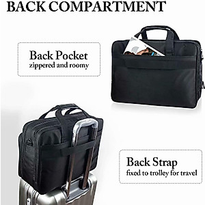 17 inch Laptop Bag, Travel Briefcase with Organizer, Expandable Large Hybrid Shoulder Bag, Water Resistant Business Messenger Briefcases Computer Bag for Men and Women Fits 17 15.6 Inch Laptop, Black