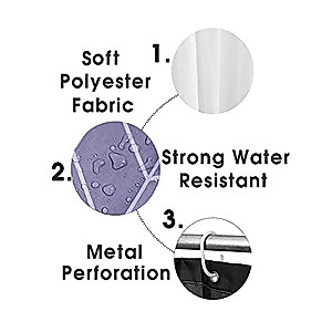 PLMZUOK 4Pcs Shower Curtain Set with Non-Slip Rugs, Toilet Lid Cover and Bath Mat, Waterproof Polyester Fabric Bathroom Curtain with 12 Hooks, 72 x 72inch1