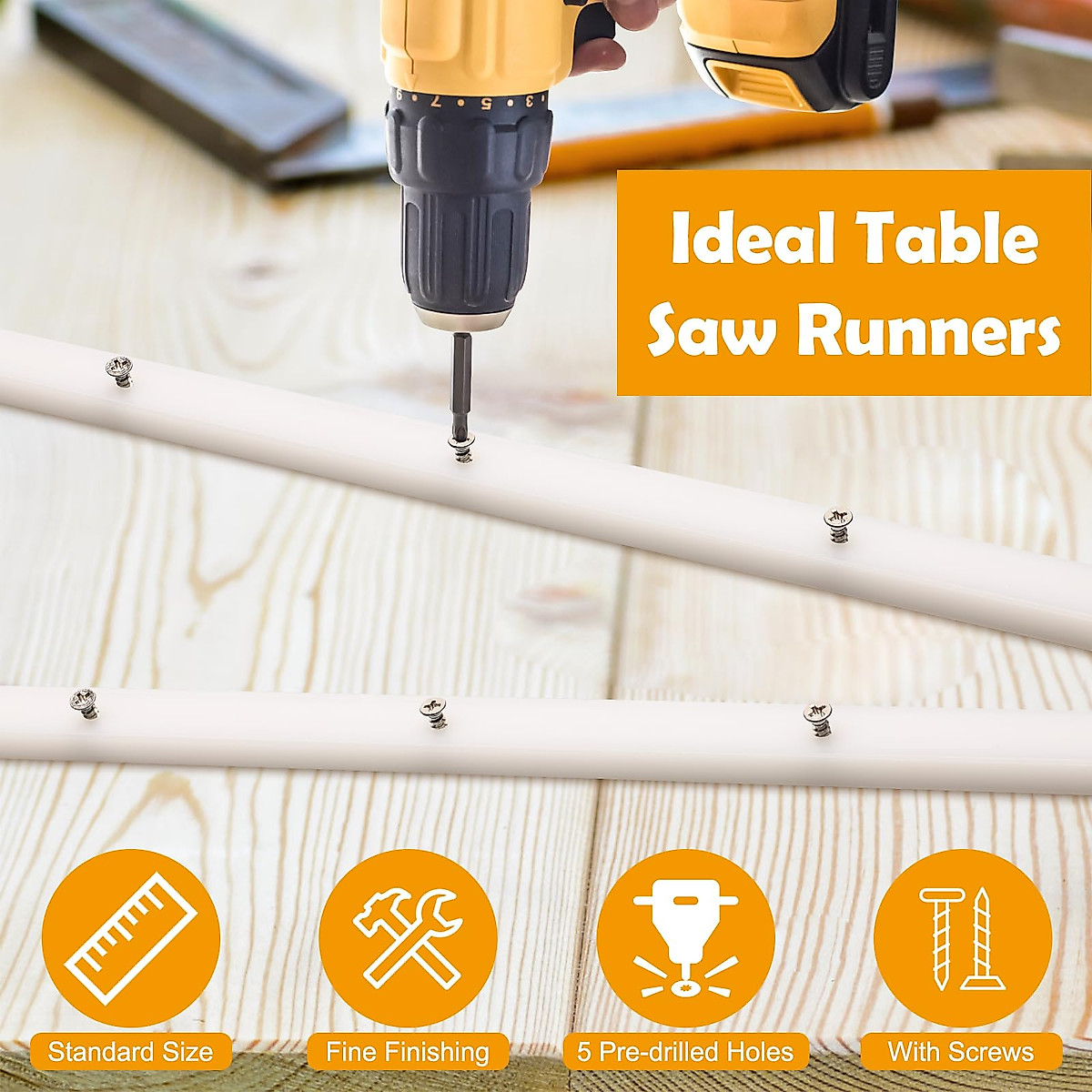 4PCS Crosscut Sled, Catcan Table Saw Sled Kit with Predrilled Holes and 25 Screws, 3/4" x 3/8" x 17" Miter Bars for Table Saw for T Tracks Woodworking, Router Table and Bandsaws (4)