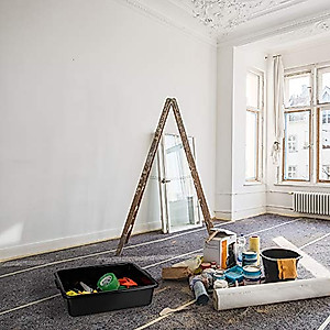 EudokkyNA Large Commercial Bus Tubs, Plastic Dish Bin Set of 4, Black, 24 Liters