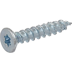 Power Pro Premium One Multi-Material Flat Head Screws, Zinc Plated Steel, Fasten in Wood, Metal, Concrete, Drywall and Plastic, Silver, #8 x 1 inch, Box of 35 Screws