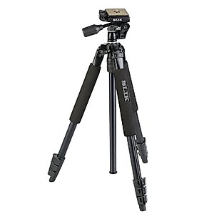 Slik 106518 Sprint Pro II 3-Way BK N 4 Tier Tripod, Travel Tripod