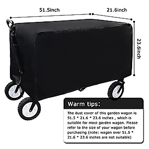 VOONKE Folding Dust-Proof Station Wagon Cover, Garden Trolley Cover, Suitable for Outdoor Station Wagon, Waterproof, Dust-Proof, Ultraviolet Resistant - 50 "Lx 20" W x 27 "H (excluding Wagon)