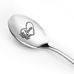 Nana Gifts from Granddaughter Grandson - Heart Nana Spoon Funny Engraved Stainless Steel Grandma Gift for Mother's Day/Birthday/Christmas