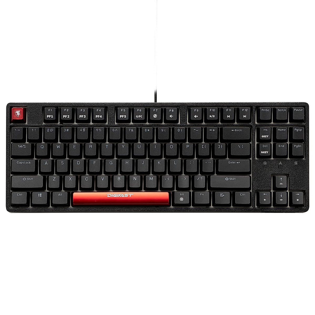 Digifast CS-21 Mechanical Gaming Keyboard - RGB Backlit Gaming Keyboard - Tenkeyless TKL Gaming Chronus Series Keyboard with Cherry MX Switches (Red Axis)