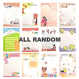 Creammuffin Stationary 8.2 x 5.83 Inches 30 pcs Cute Lovely Kawaii Special Design Artoon Animal Design Writing Letter Paper Stationary Paper (White, Kawaii)