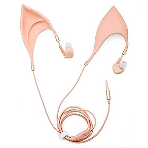 Elf Earbuds Headphones in-Ear Headphones Hands-Free Headset with Mic for iPhone/iPad Android/Computer Cosplay Headset