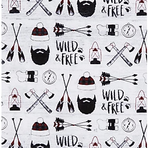 Wild + Free Baby Boy Burp Cloth Set of 5, MEG Original, Buffalo Plaid Woodland 104