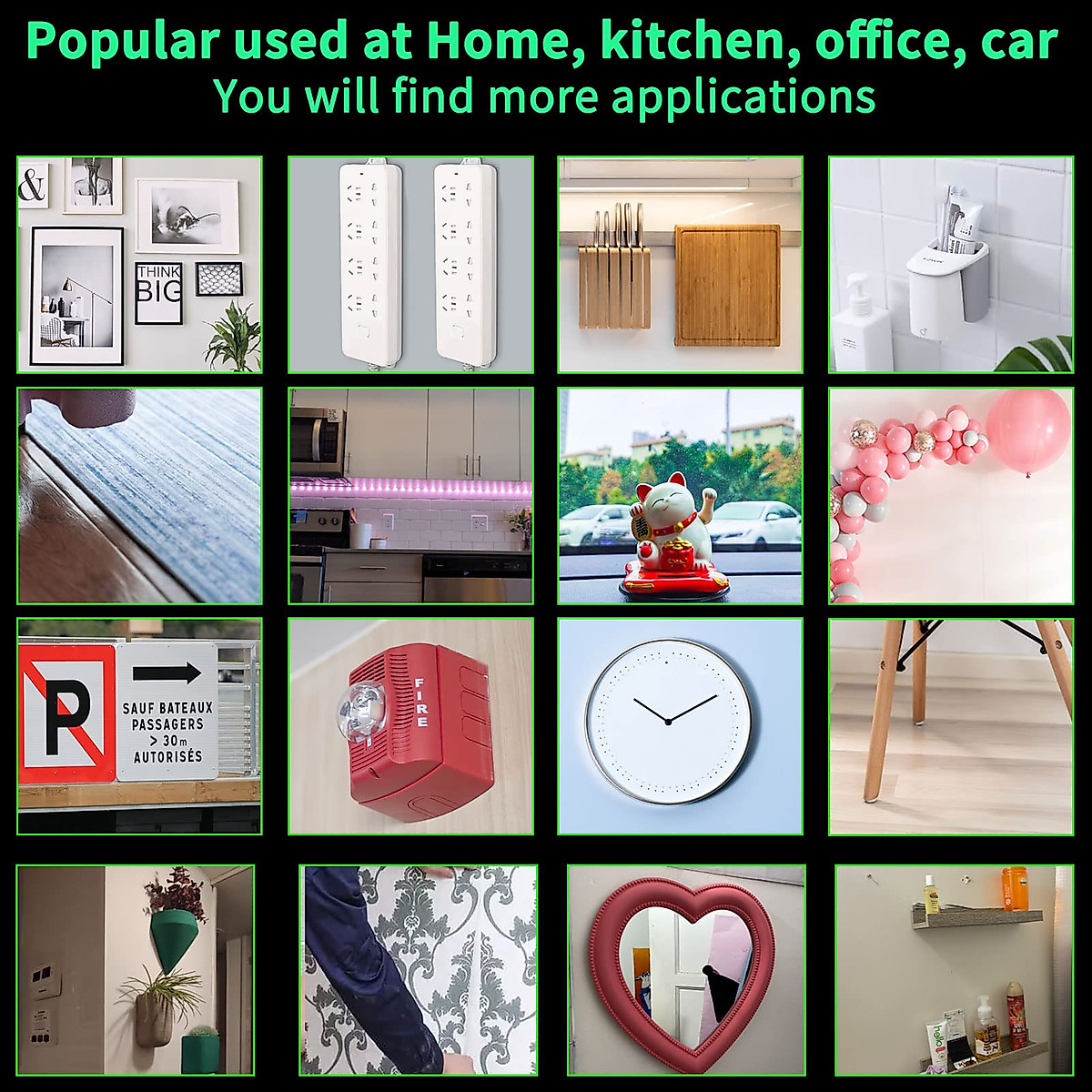 Strong Double Sided Tape Heavy Duty, Lepiloo Clear Double Sided Tape for Walls, Picture Hanging Tape Removable, Double Side Tape Reusable Double Stick Tape Heavy Duty Mounting Tape Two Sided 16.5FT