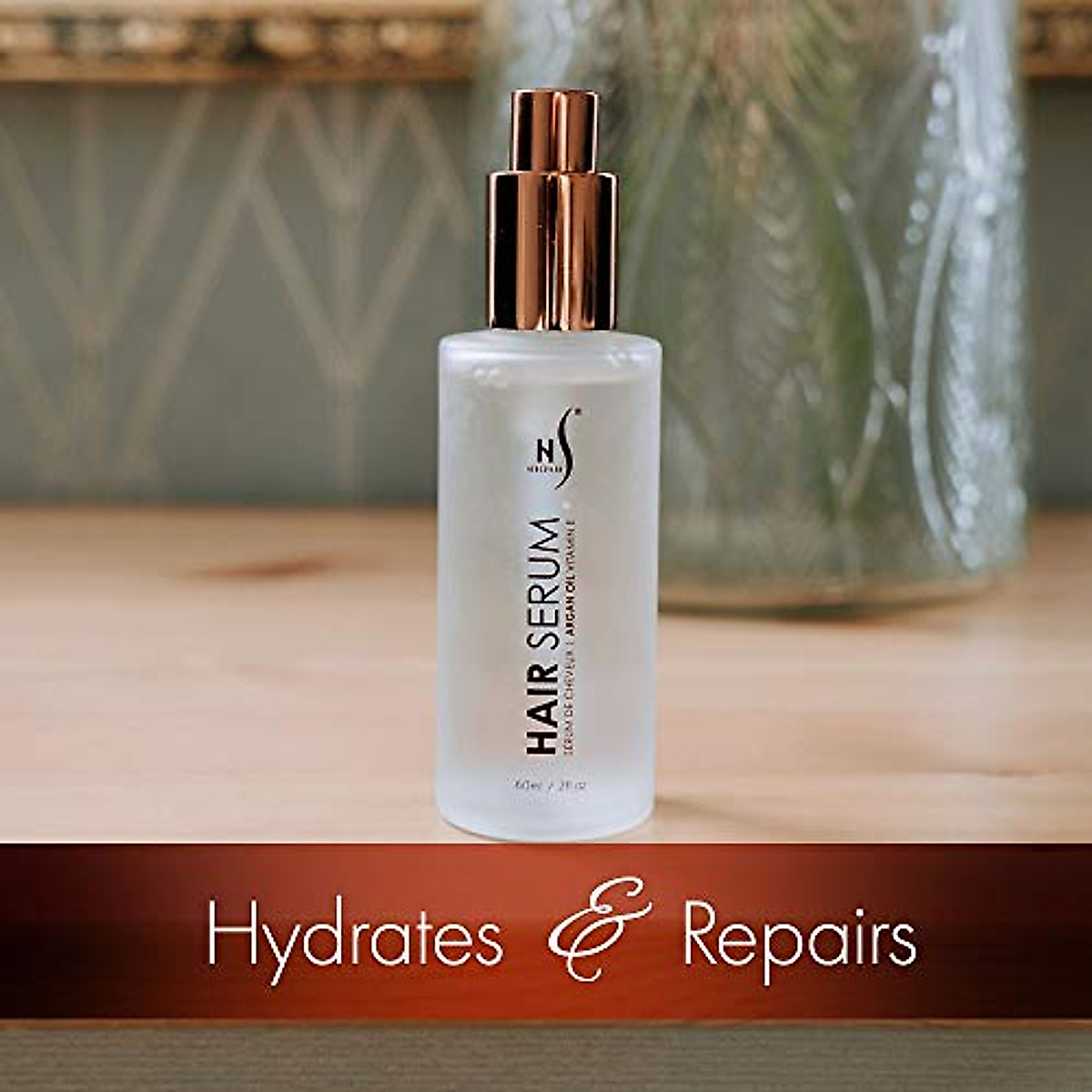Herstyler Hair Repair Serum - Argan Oil Hair Serum, Vitamin E Hair Serum and Aloe Vera Hair Serum for Frizz Control, Shine and Straightening - Coz Love is in the Hair - 2 Fl. Oz, 60 Ml
