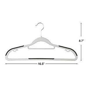 Finnhomy Bar Design Heavy Duty 50 Pack Plastic Hangers, Durable Clothes Hangers with Non-Slip Pads, Great for Shirts, Pants, Scarves, Strong Enough for Coat, Gray