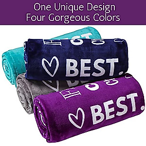 FILO ESTILO Mothers Day Gifts for Aunt from Niece or Nephew, Aunt Throw Blanket, Presents for Aunts for Birthday or Thank You Gift for Auntie, Tia Gifts 60x50 Inches (Purple, Fleece)