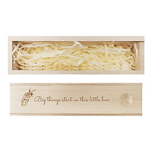 MufHomse Pregnancy Test Keepsake Box Baby Announced Box for Dad Surprise Pregnancy Announcements for Grandparents Baby Keepsake box Pine Wooden Storage Boxes