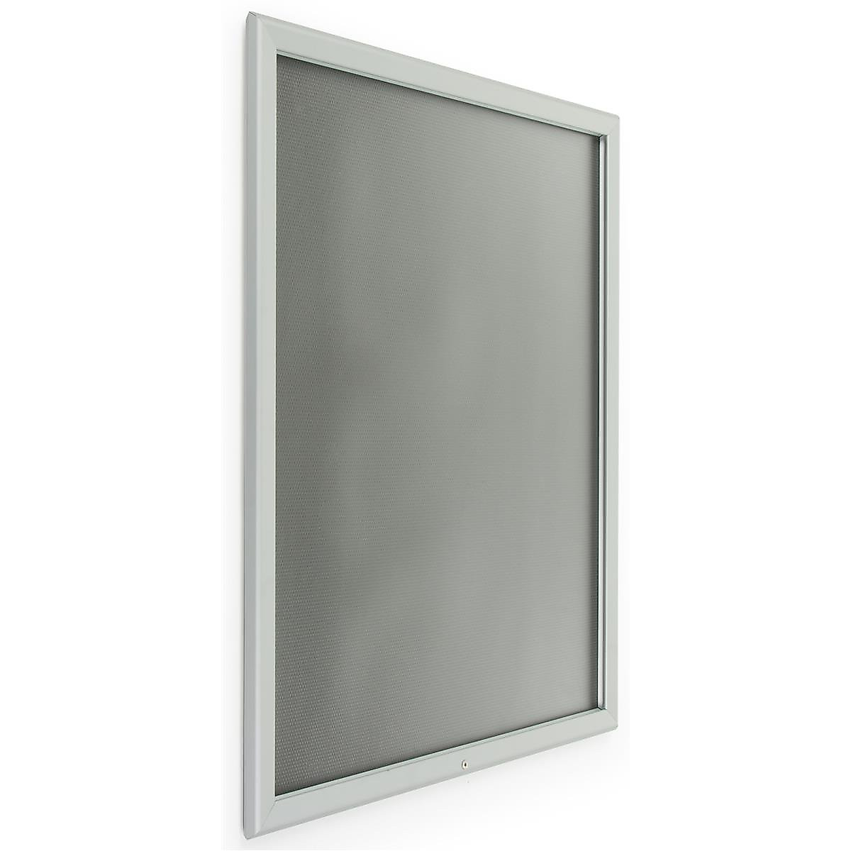 Displays2go Snap Poster Frame for 22"x28" Posters or Advertisements, Lockable, Lens Included, Silver Aluminum