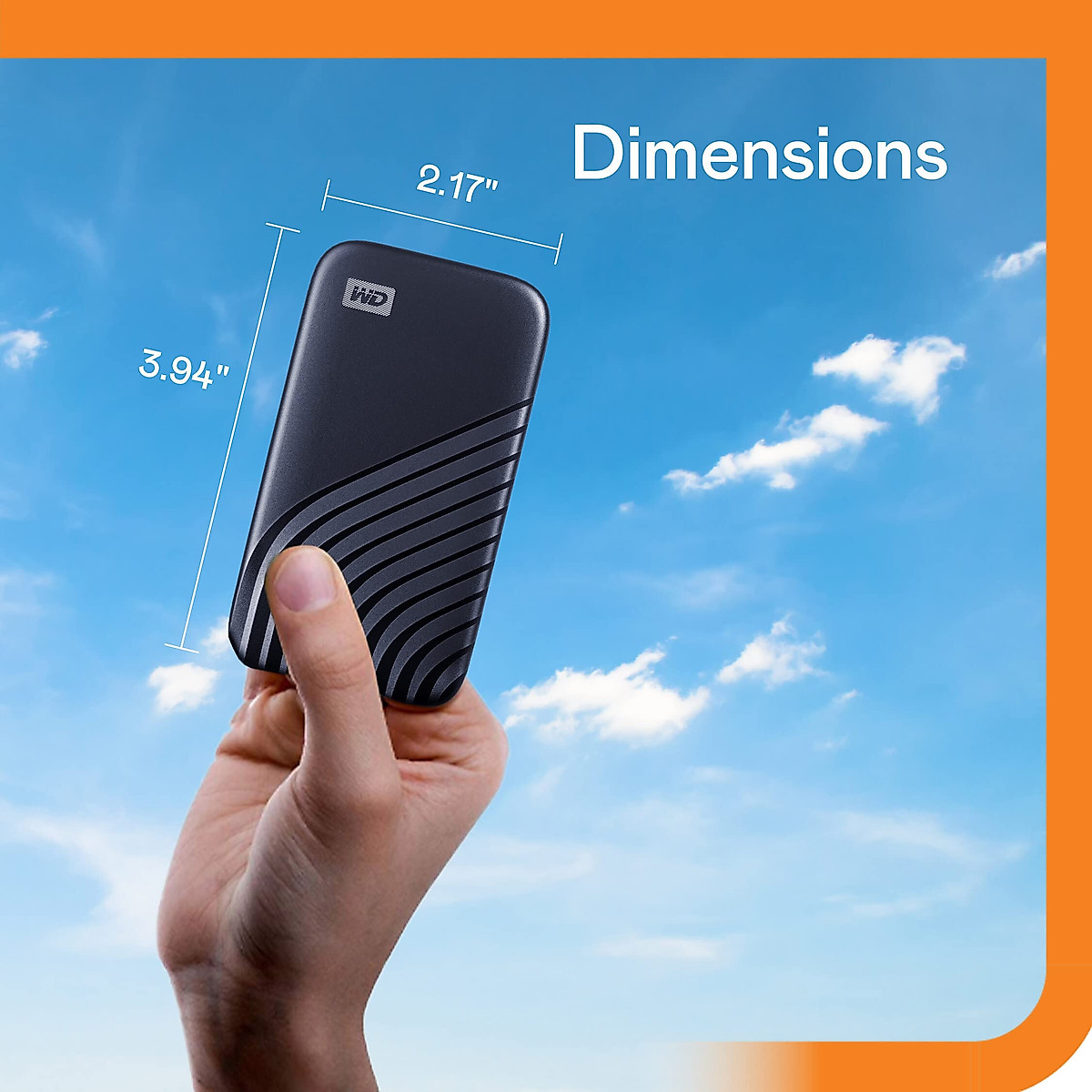 WD 1TB My Passport Portable SSD, External NVMe Solid State Drive, USB-C, up to 1050 MB/s, Works with PC, Xbox and PlayStation, 2-Meters Drop Resistance, Midnight Blue