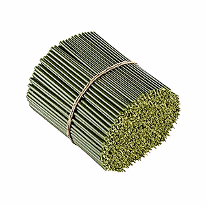 Danilovo Pure Beeswax Candles - No-Drip, Smoke-Less, Tall, Thin Taper Candles – Decorative Candles for Church Prayer, Decor or Birthday Candles – Honey Scented Candles – 7.3”x0.24” (Green, 50pcs)