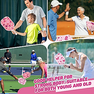 Sprypals Pickleball Paddles, Pink Pickleball Set of 4 with 4 Premium Wood Pickleball Paddles, 4 Balls and 1 Carry Bag Ergonomic Cushion Grip for Beginners & Intermediate Players Indoor & Outdoor