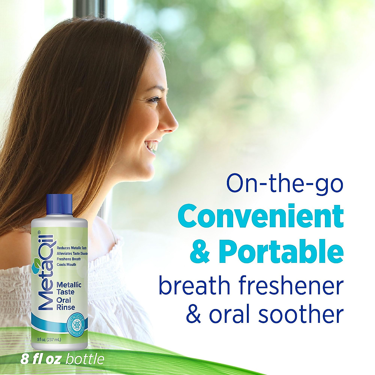 MetaQil Oral Rinse, Proven to Relieve Metallic, Bitter and Other Taste Disorders, Made from 8 Core Ingredients, Cools and Freshens Breath, Available in 8 oz Bottle, 1 Count