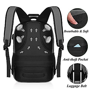 YAMTION 17.3 Inch Travel Backpack for Men and Women,School Bookbag for Teenager,Computer Backpack with USB Charging port for Business Work College Travel Trip
