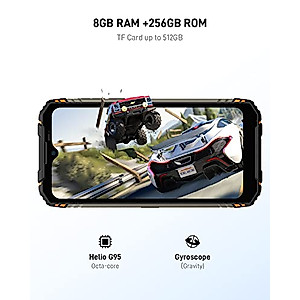 DOOGEE Rugged Smartphone(2022), S96 GT 6.3" 8GB+256GB Waterdrop Screen Rugged Phone Unlocked, Android 12 Phone, Night Vision, 48MP Quad Camera, IP68 Waterproof Ourdoor Cell Phone, NFC, OTG, Dual 4G