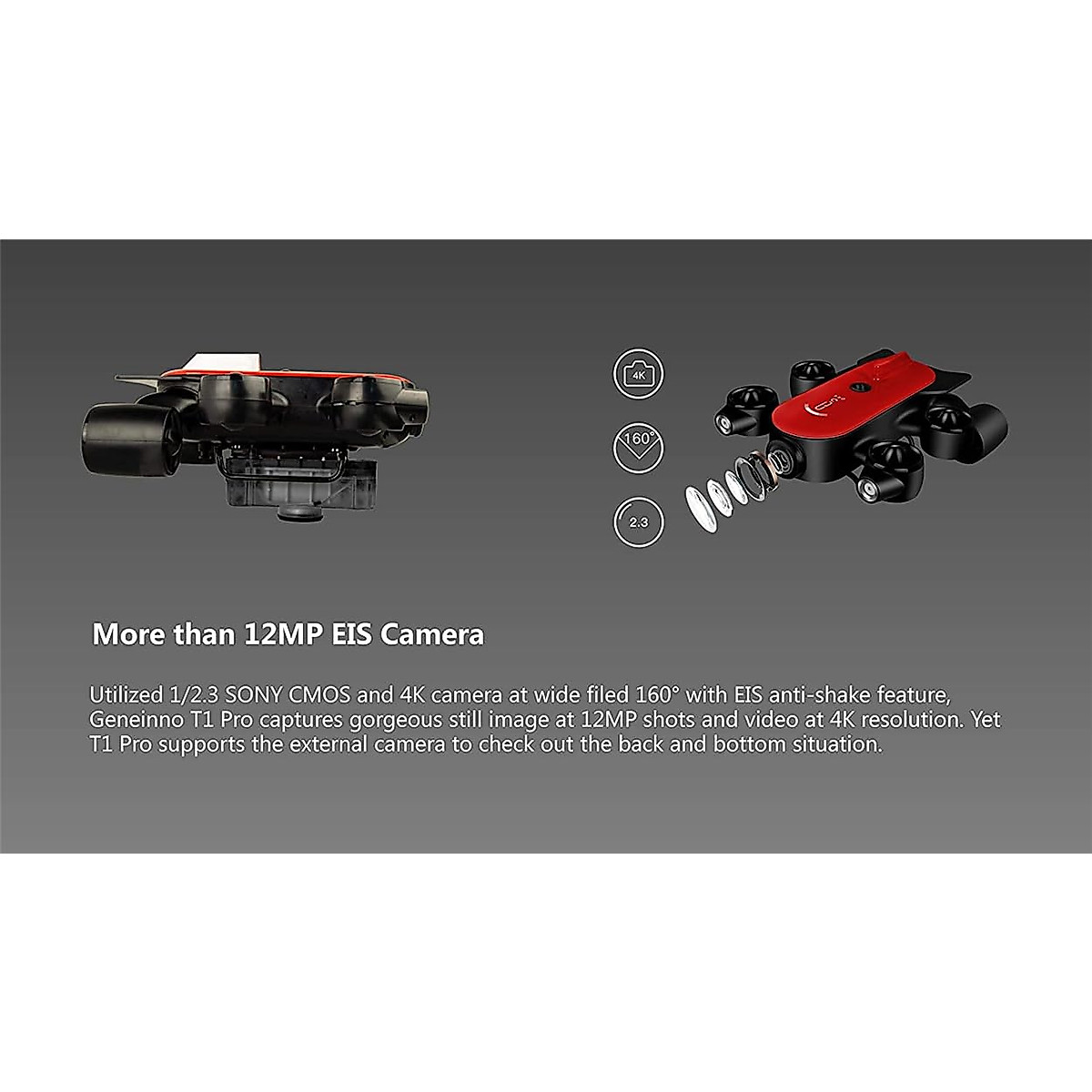 200M Underwater Drone ROV Robot with 4K UHD Action Camera Remote Control Shooting Under Water Camera Unmanned Submarine for Diving Fishing (150m)