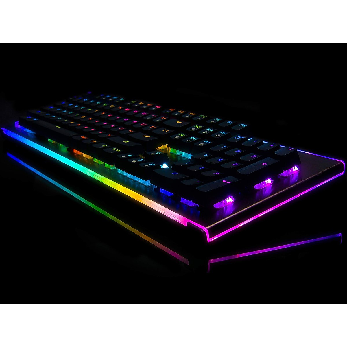 Rosewill Mechanical Gaming Keyboard, 19 RGB Backlit Modes, Dynamic Customizable Rim Backlights, Brown Switches - NEON K75 V2 BR