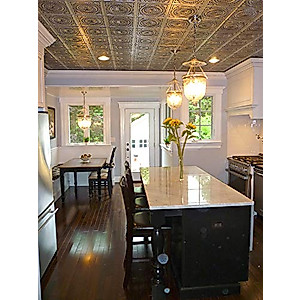 Grandma's Doilies Quartet-Faux Tin Ceiling Tile - Antique Silver 25-Pack