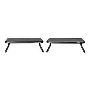 Allsop Metal Art Jr. Monitor Stand, 14-Inch wide platform holds 40 lbs with keyboard storage space - Pearl Black, 2 Pack
