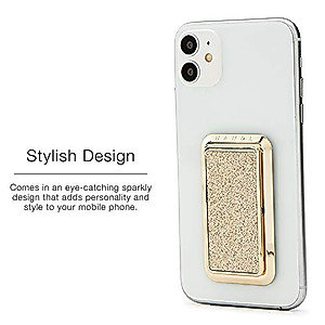 HANDL New York Champagne Glitter HANDLstick Silver Glitter Grip and Stand for Smartphone
