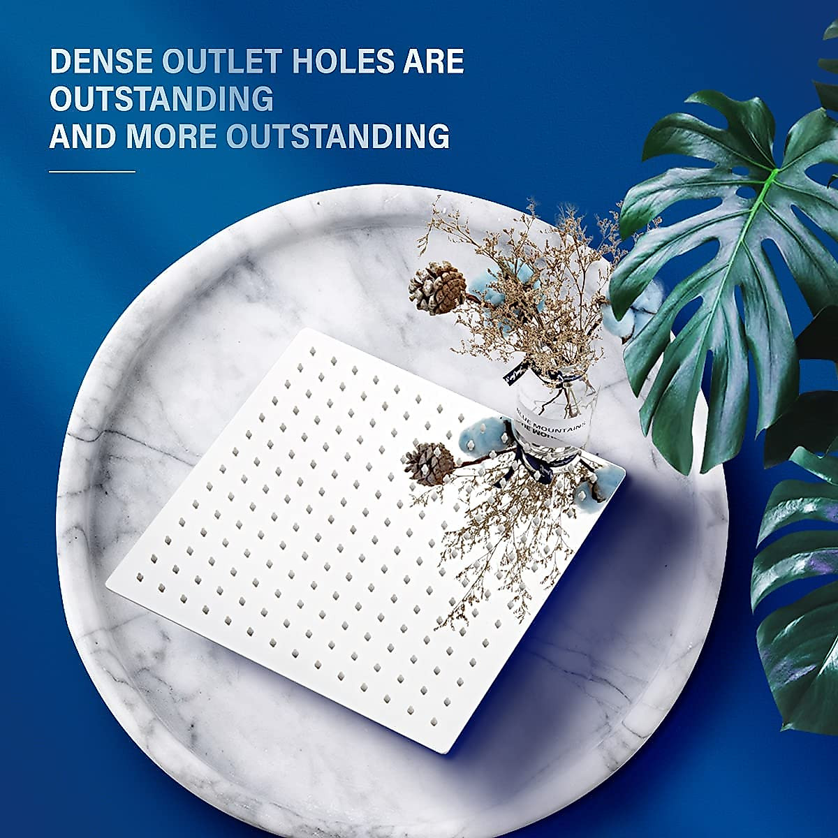 Rain Shower Head,YUNDOOM 12 Inch Shower Head 304 Stainless Steel Large Shower Head, Chrome Mirror Finishing Rainfall Shower Head,High Pressure Shower Heads,Square Shower Head And Water Fall Showerhead