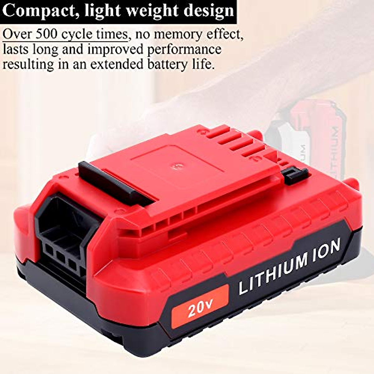 Lasica 2Pack Compatible with Porter Cable 3.0Ah 20V Battery, Replacement for Porter-Cable 20-Volt Battery PCC681L PCCK6118 PCCK647LB PCC685LP PCC682L PCC680L 20Volt MAX Cordless Tool Battery Packs