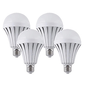 CTKcom Rechargeable Emergency LED Bulb 7W (4 Pack)-Household Lighting Bulbs,Saving Energy Intelligent Light Rechargable Electricity 65W Equivalent 6000K White Bulb 120 Volt E26/E27